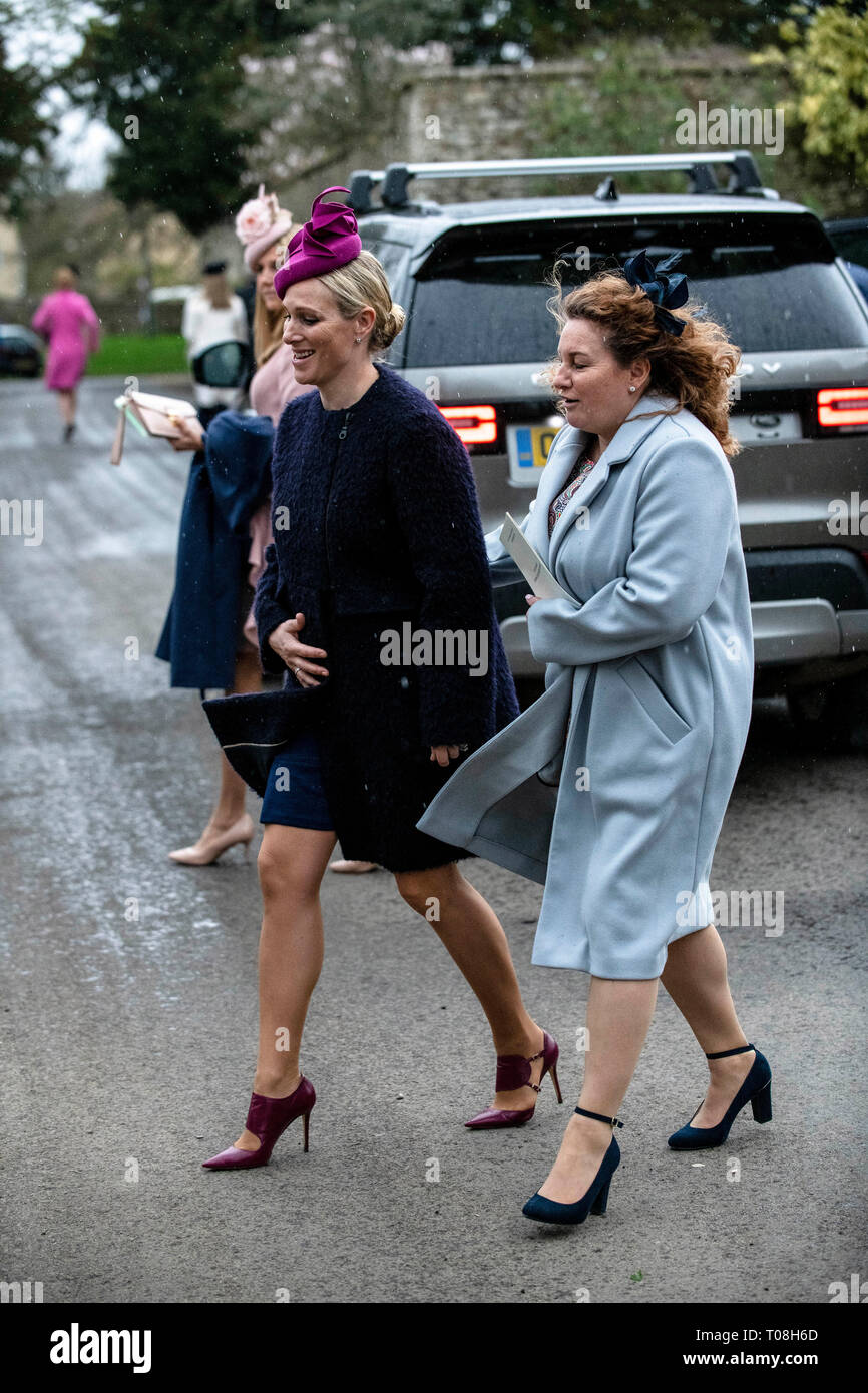 Zara Tindall leaves the christening of her daughter Lena at St Nicholas ...