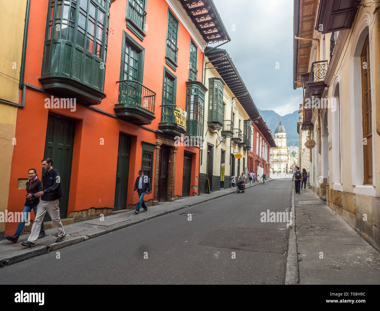 Bogota, Colombia - November 23, 2018: Street of Bogotá with colonial ...