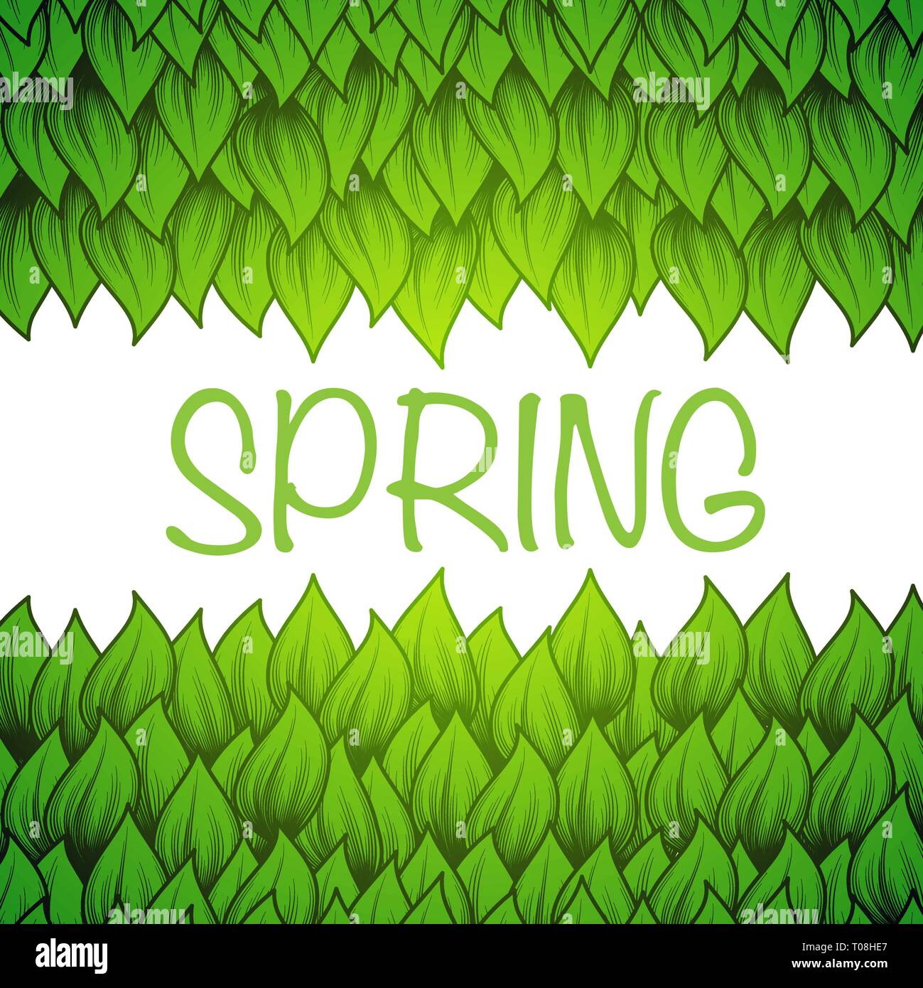Green leaves background with light and sample spring text Stock Vector ...