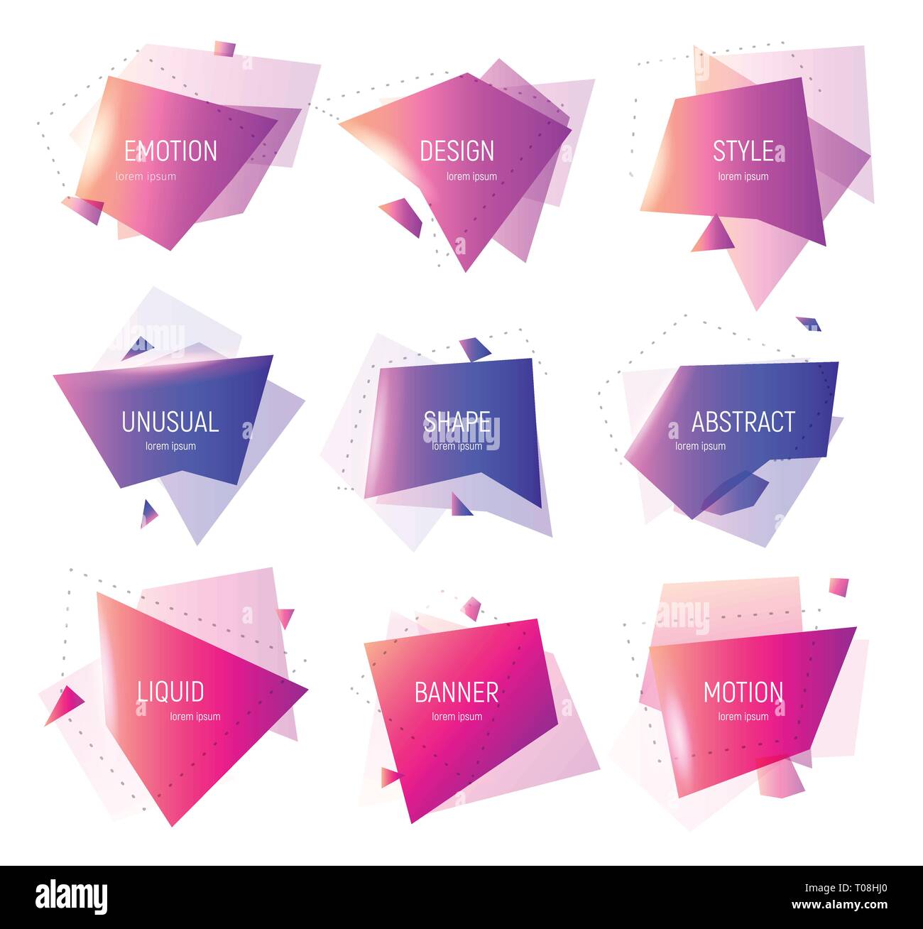 Set of geometric banner. Abstract geometric shapes. Colored design ...