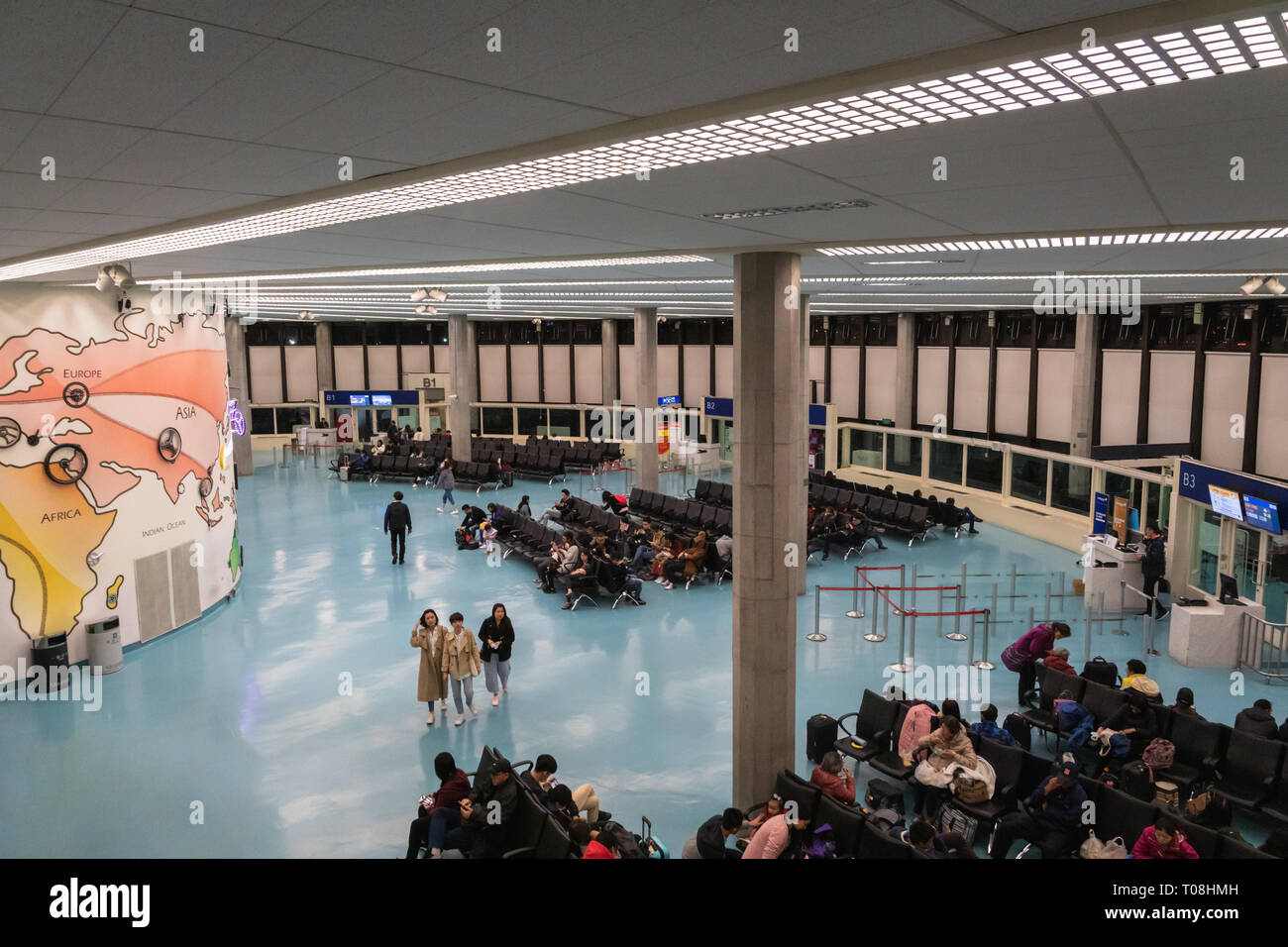 Taipei, Taiwan - February 2019: Taipei Taoyuan Airport architecture and ...