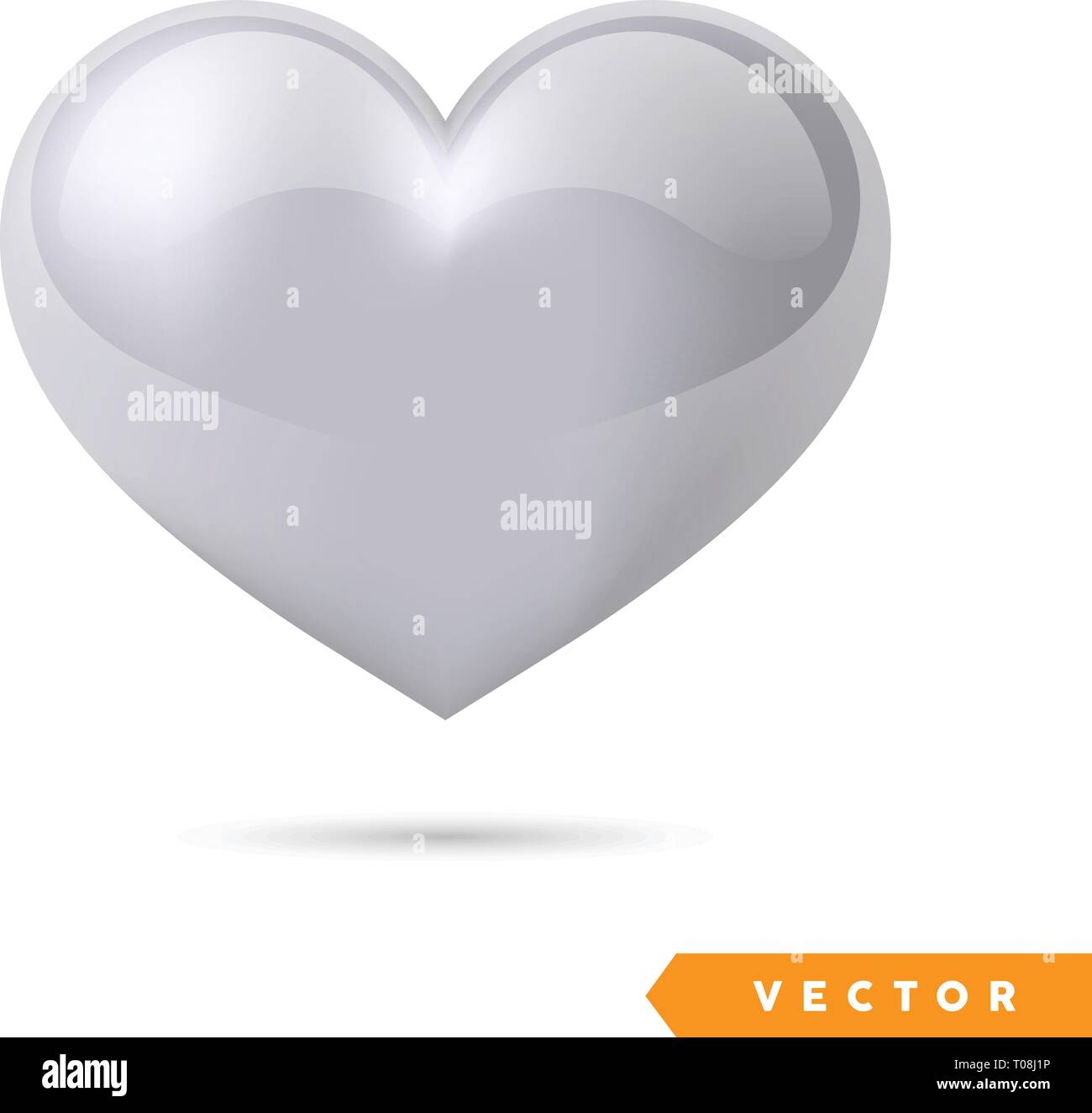 Realistic silver effect heart. Vector illustration. Realistic heart ...
