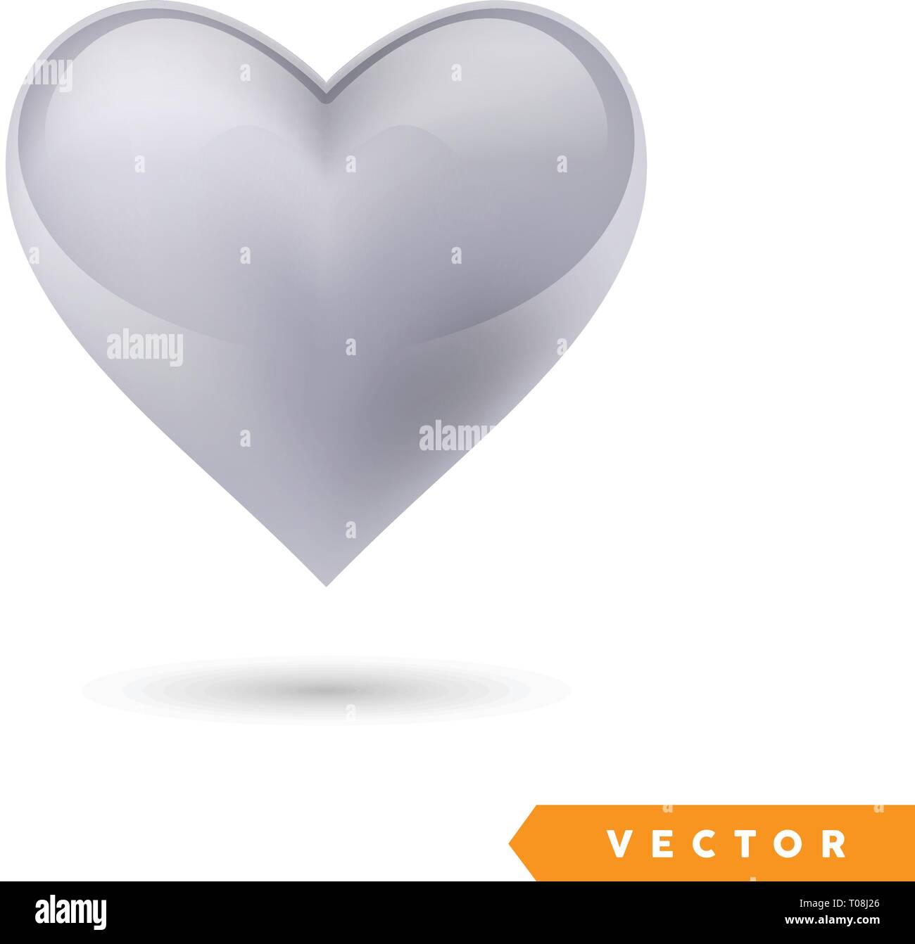 Realistic silver effect heart. Vector illustration. Realistic heart ...