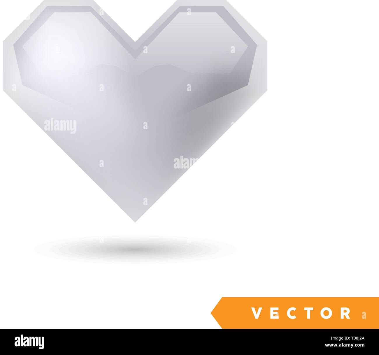 Realistic silver effect heart. Vector illustration. Realistic heart ...