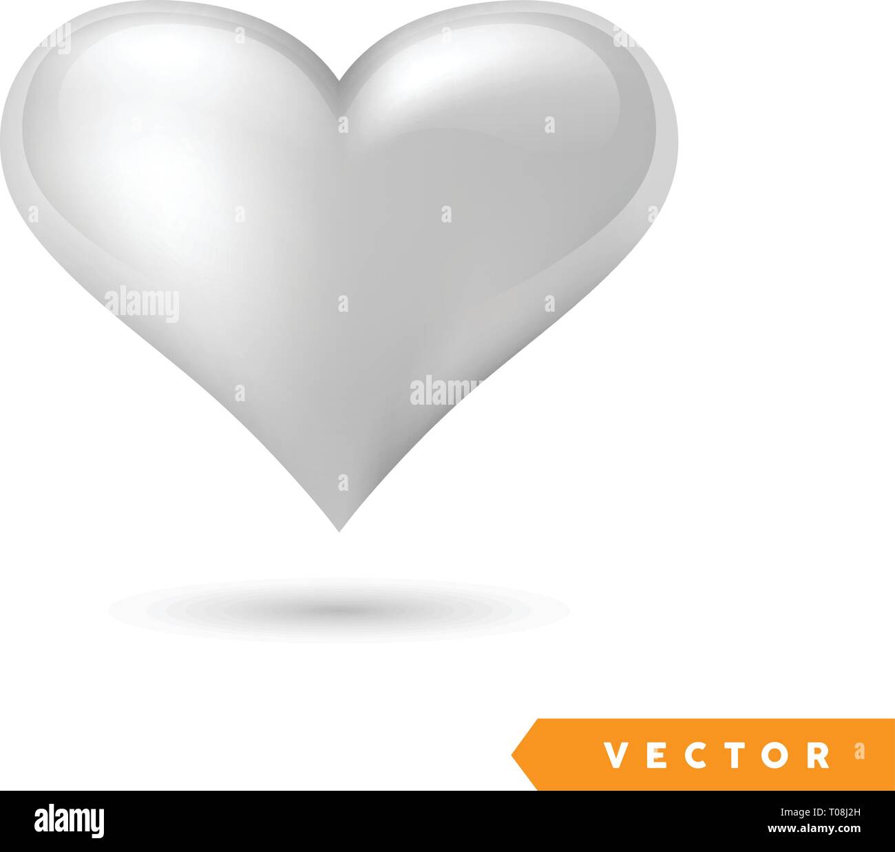 Realistic silver effect heart. Vector illustration. Realistic heart ...