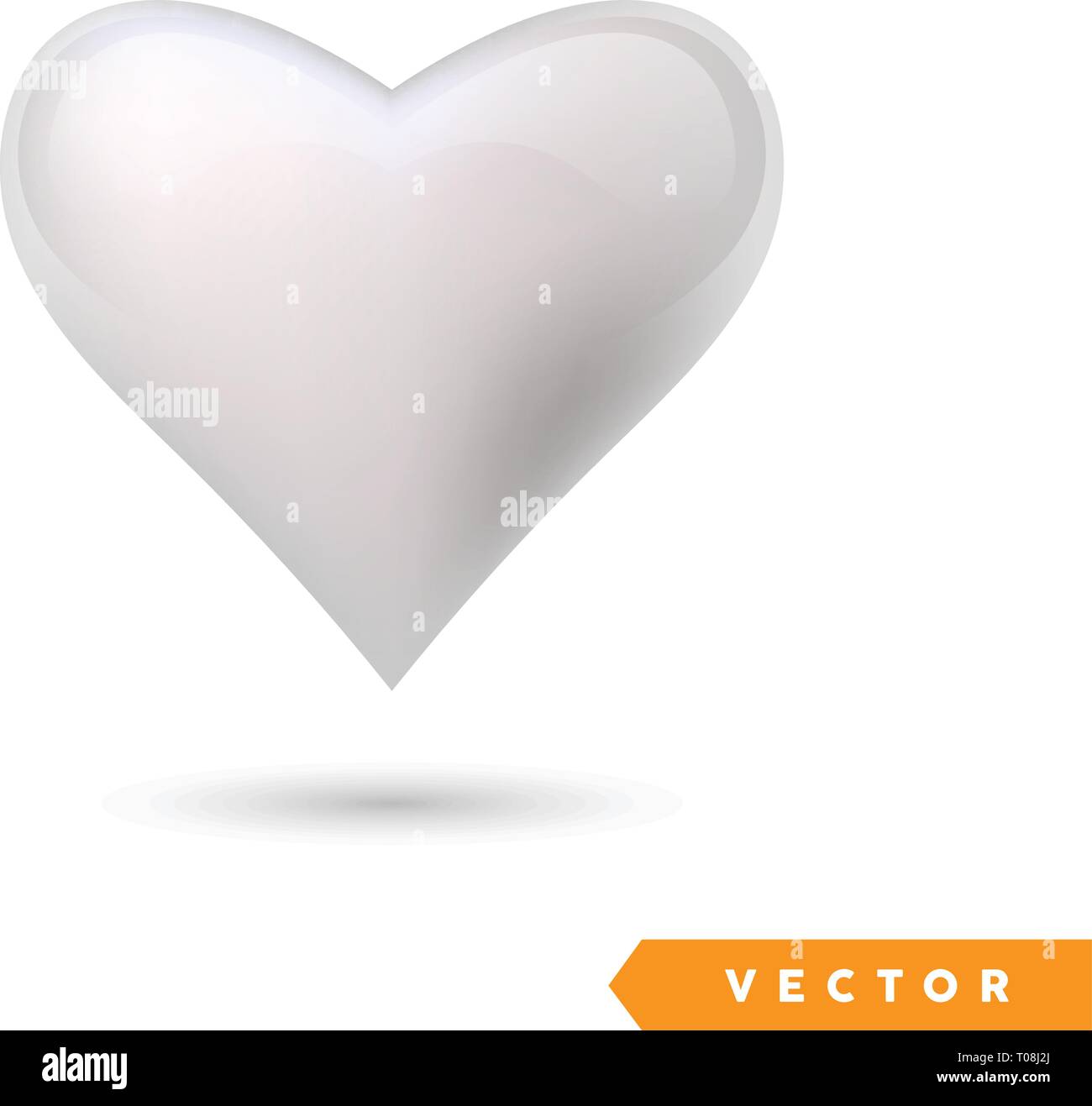 Realistic silver effect heart. Vector illustration. Realistic heart ...