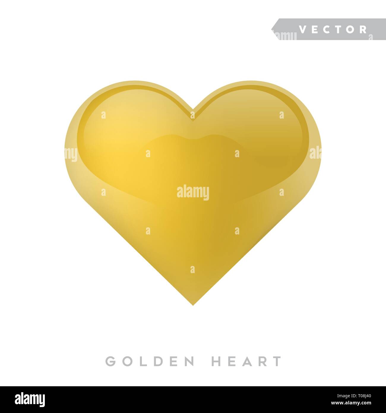 Realistic gold effect heart. Vector illustration. Realistic heart ...