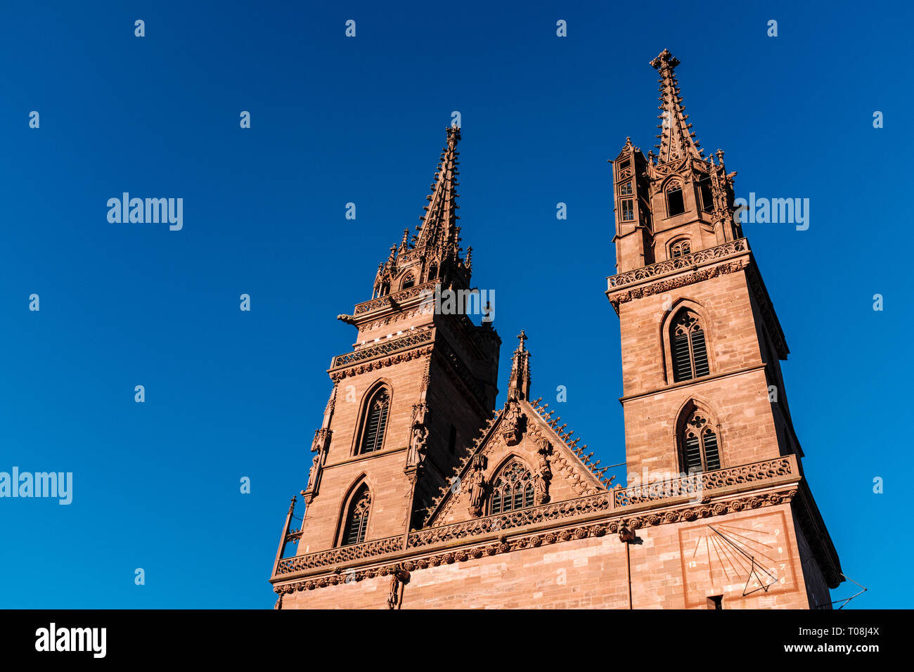 Basel munster minster cathedral architecture hi-res stock photography ...