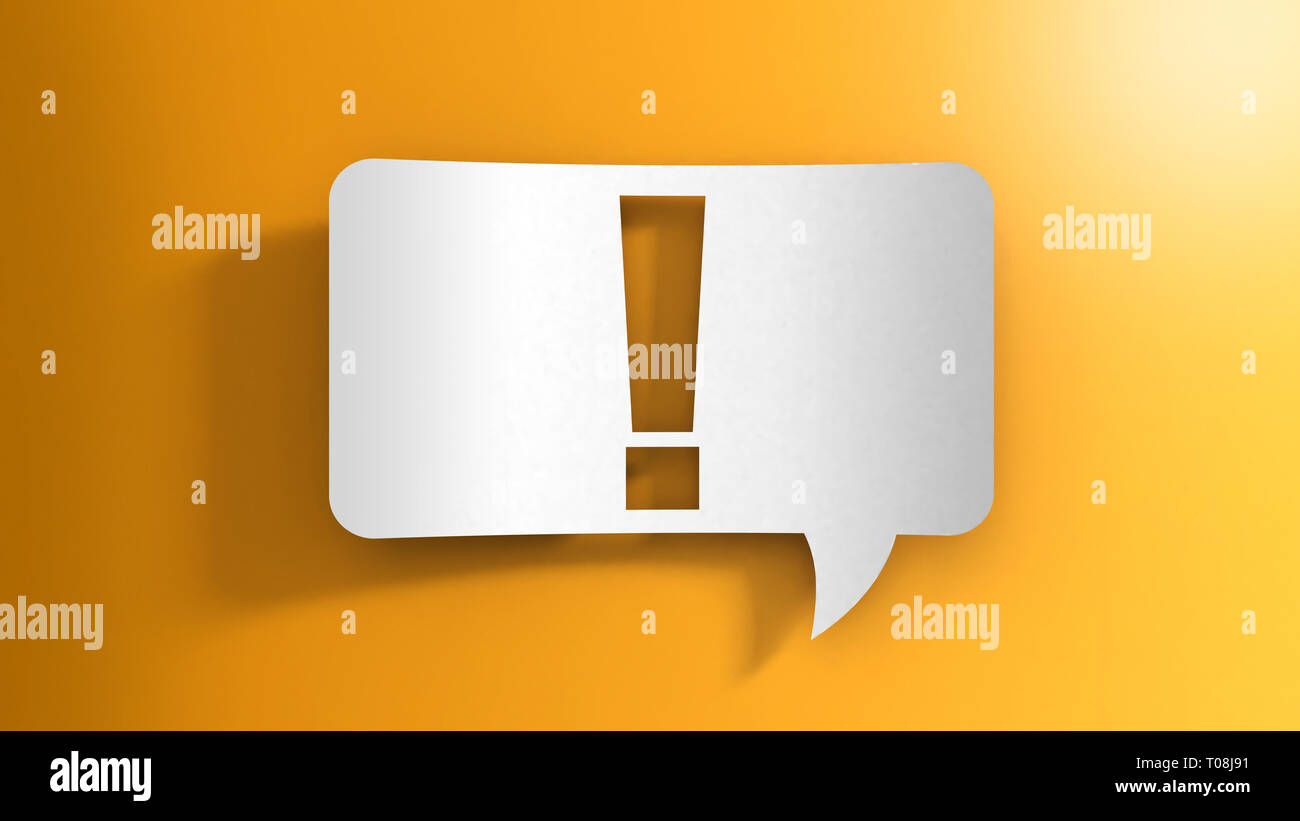 Speech bubble with Exclamation Sign Stock Photo - Alamy