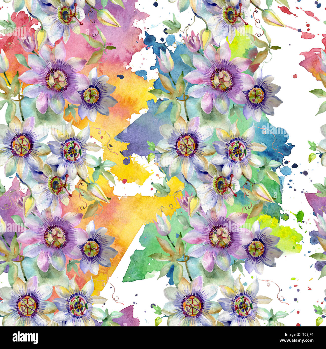 Blue violet bouquet floral botanical flowers. Watercolor background ...