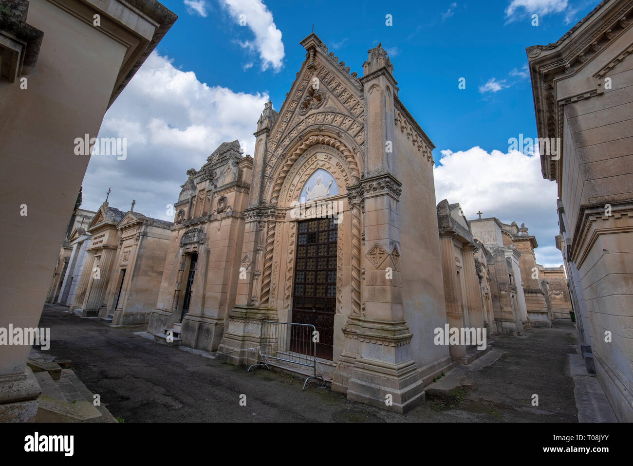 Old crypts and tombs in baroque style in Old Roman cemetery park ...