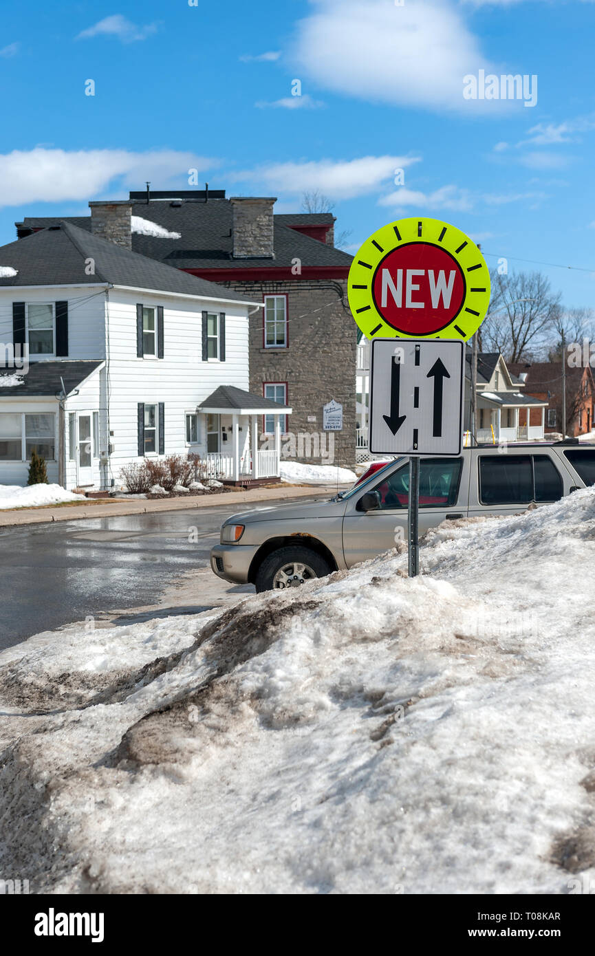 NEW road sign in suburban neighborhood Stock Photo - Alamy