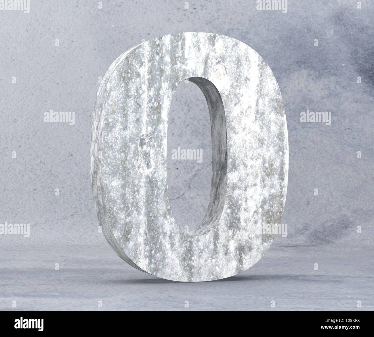 3D rendering concrete number 0 zero. 3D render Illustration Stock Photo ...
