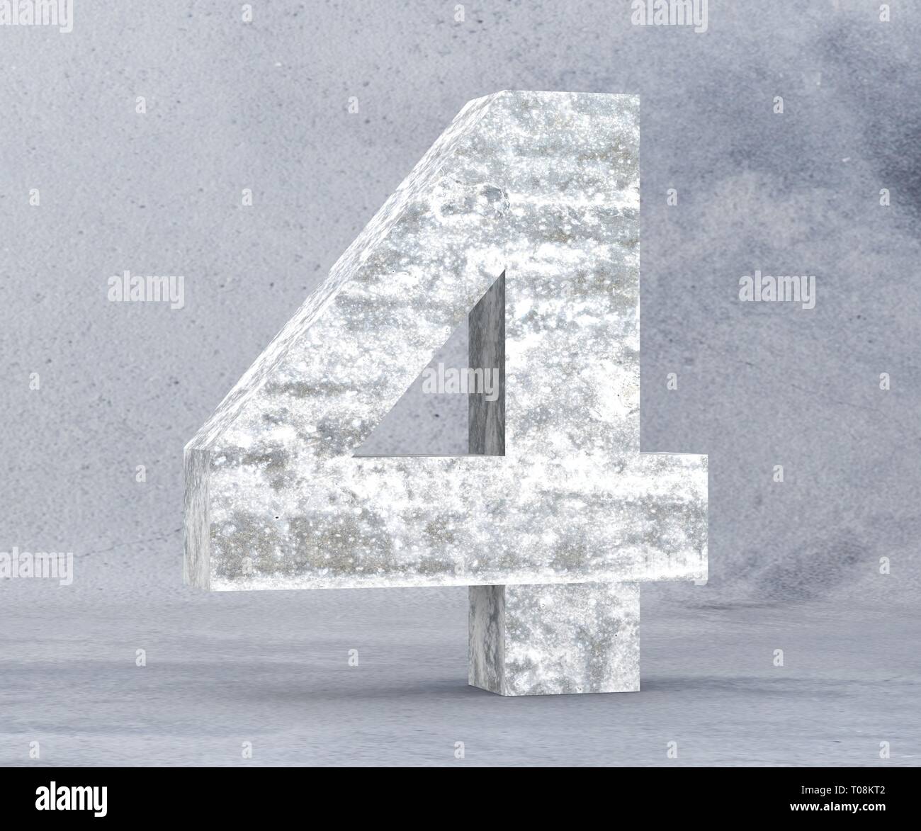 3D rendering concrete number 4 four. 3D render Illustration Stock Photo ...