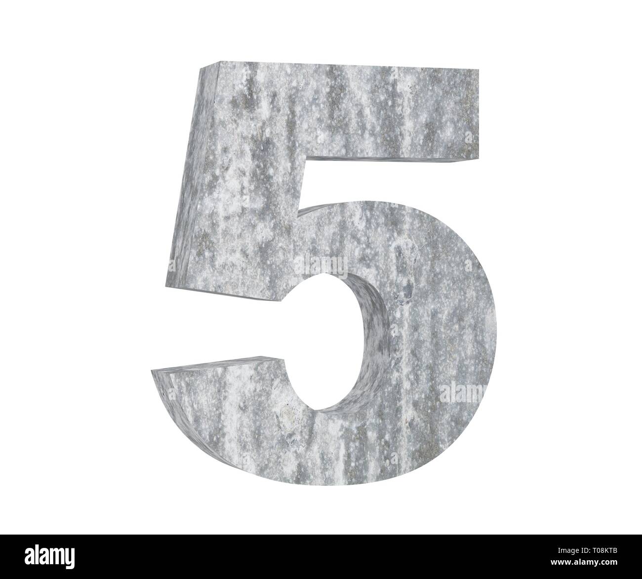 3D rendering concrete number 5 five. 3D render Illustration Stock Photo ...