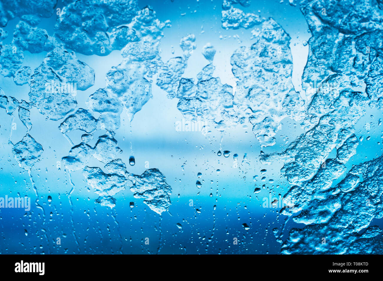 Winter Blue Abstract Background. Ice on Window Stock Photo - Alamy
