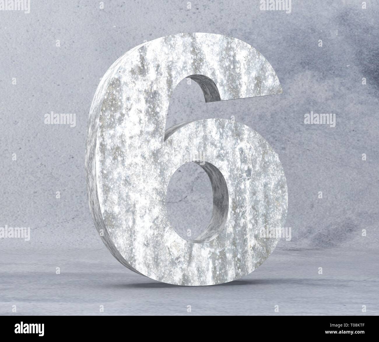 3D rendering concrete number 6 six. 3D render Illustration Stock Photo ...
