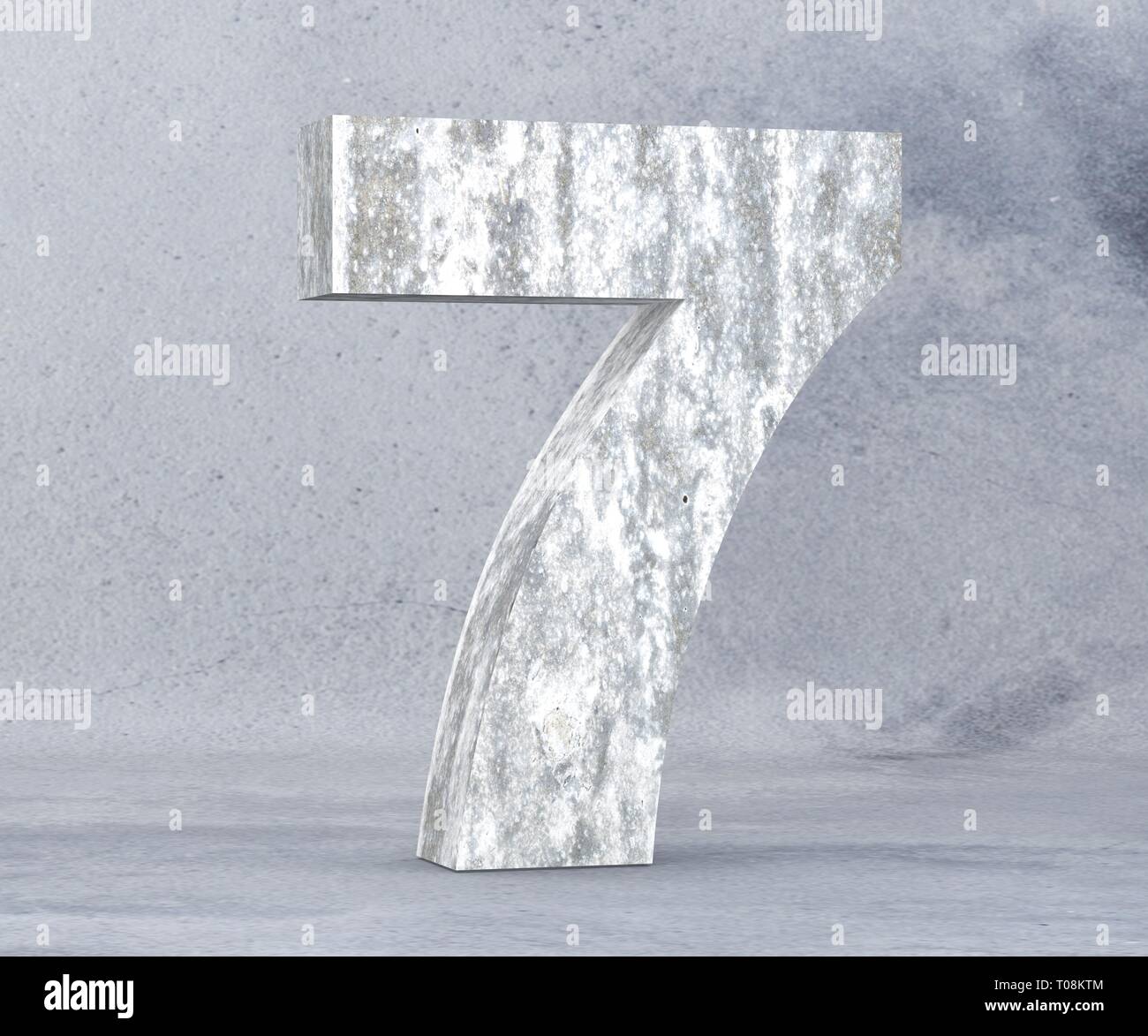 3D rendering concrete number 7 seven. 3D render Illustration Stock ...