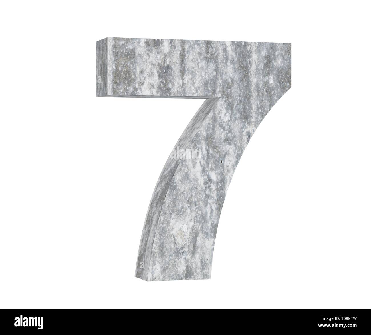 3D rendering concrete number 7 seven. 3D render Illustration Stock ...