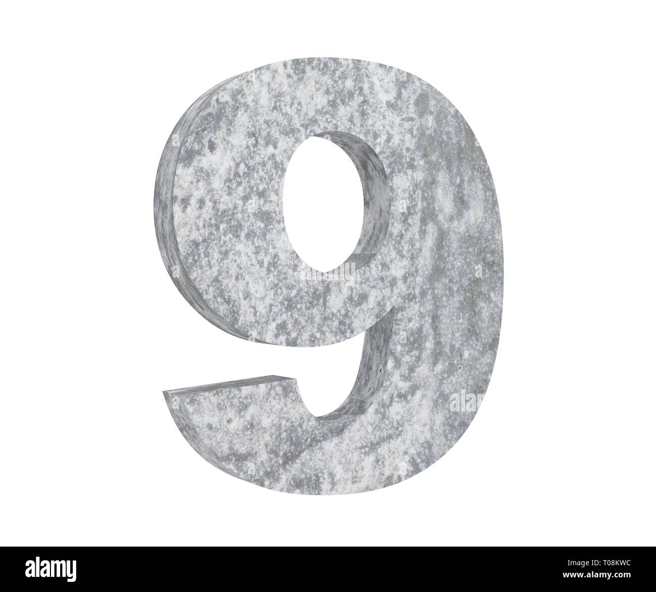 3D rendering concrete number 9 nine. 3D render Illustration Stock Photo ...