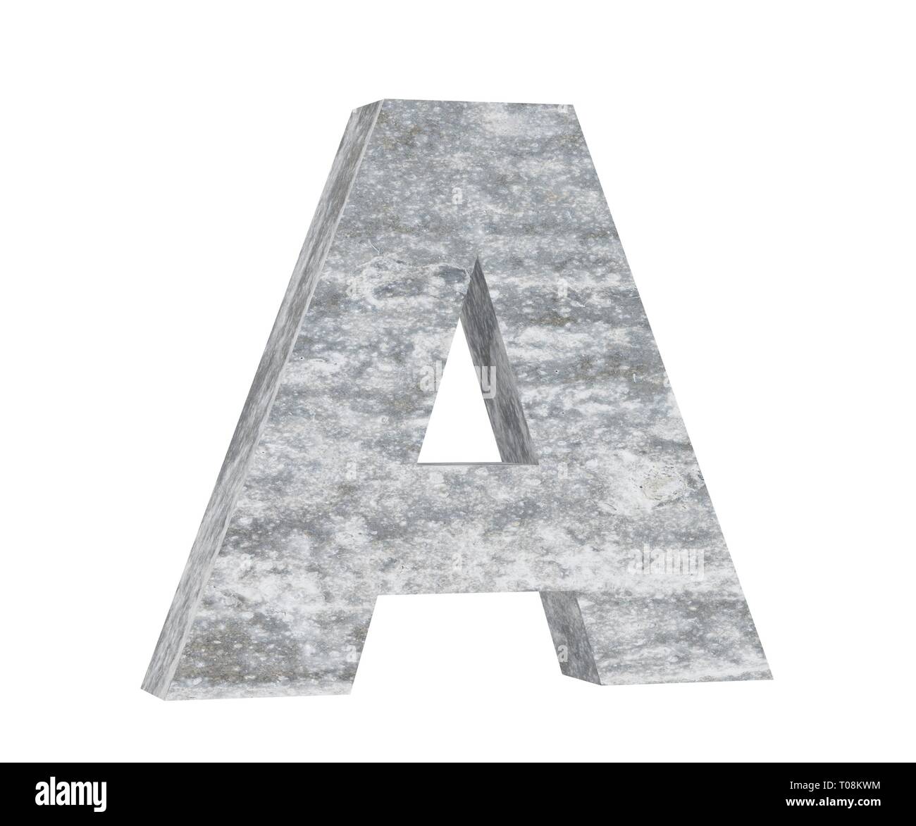 Concrete Capital Letter - A isolated on white background. 3D render ...