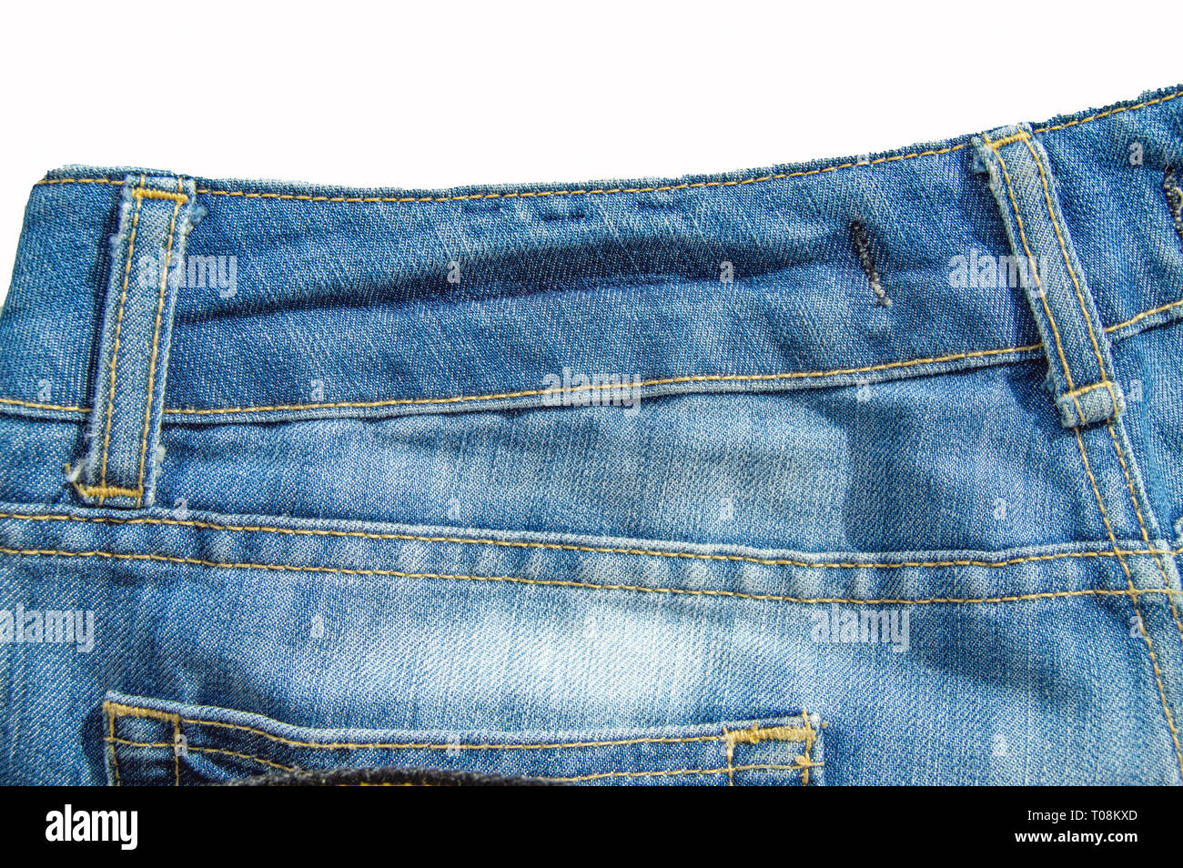 Blue jeans isolated on white background with clipping path, flat lay ...