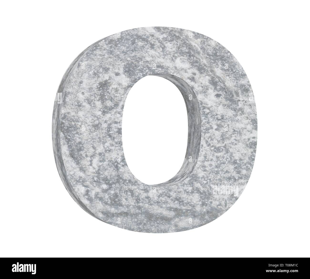 Concrete Capital Letter - O isolated on white background. 3D render ...