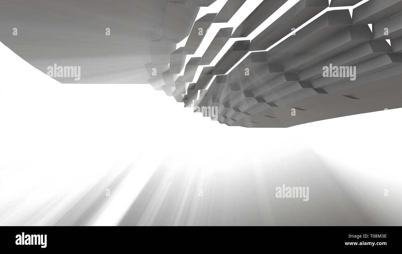 Abstract modern futuristic Architecture in shape of round tube tunnel ...