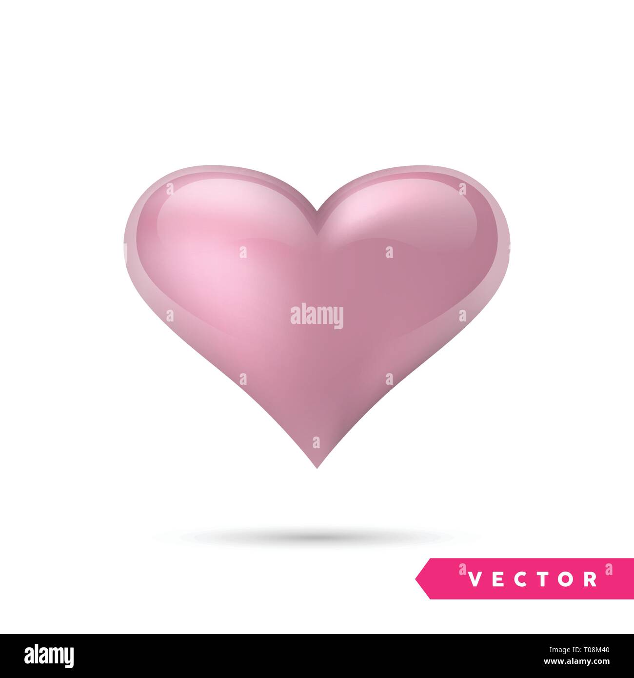 Realistic pink effect heart. Vector illustration. Realistic heart ...