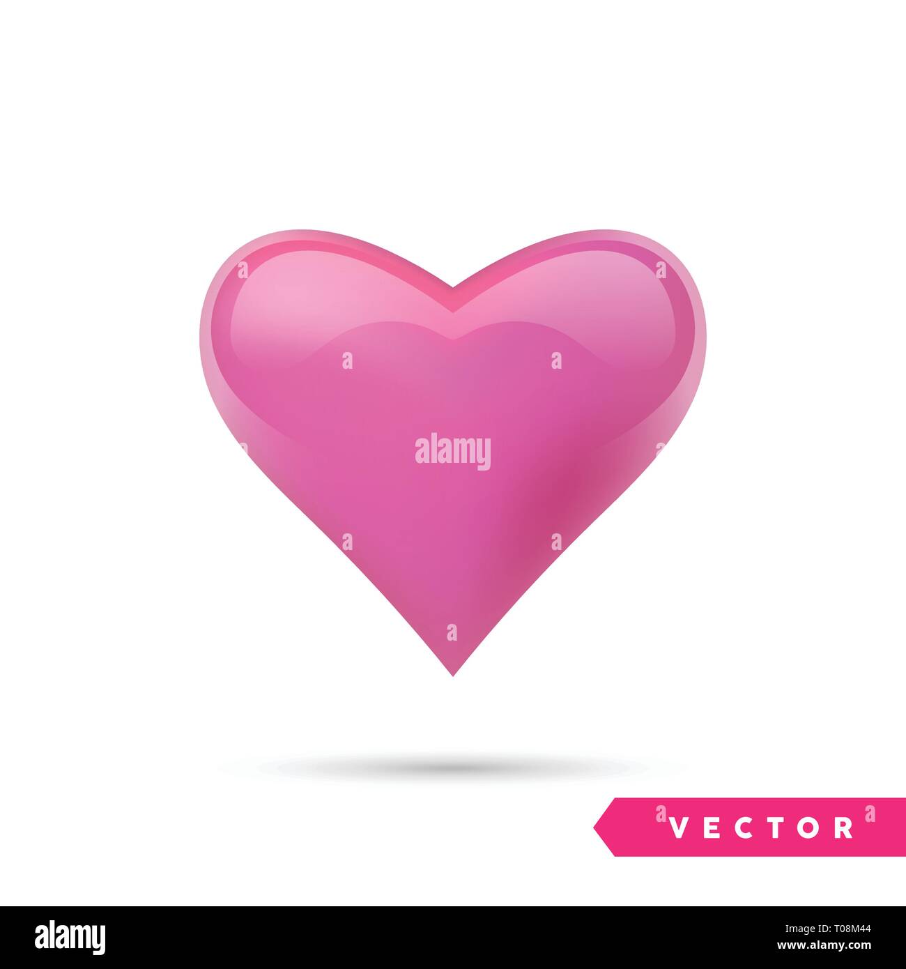 Realistic pink effect heart. Vector illustration. Realistic heart ...