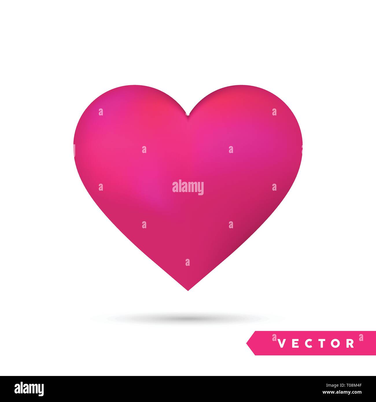 Realistic pink effect heart. Vector illustration. Realistic heart ...