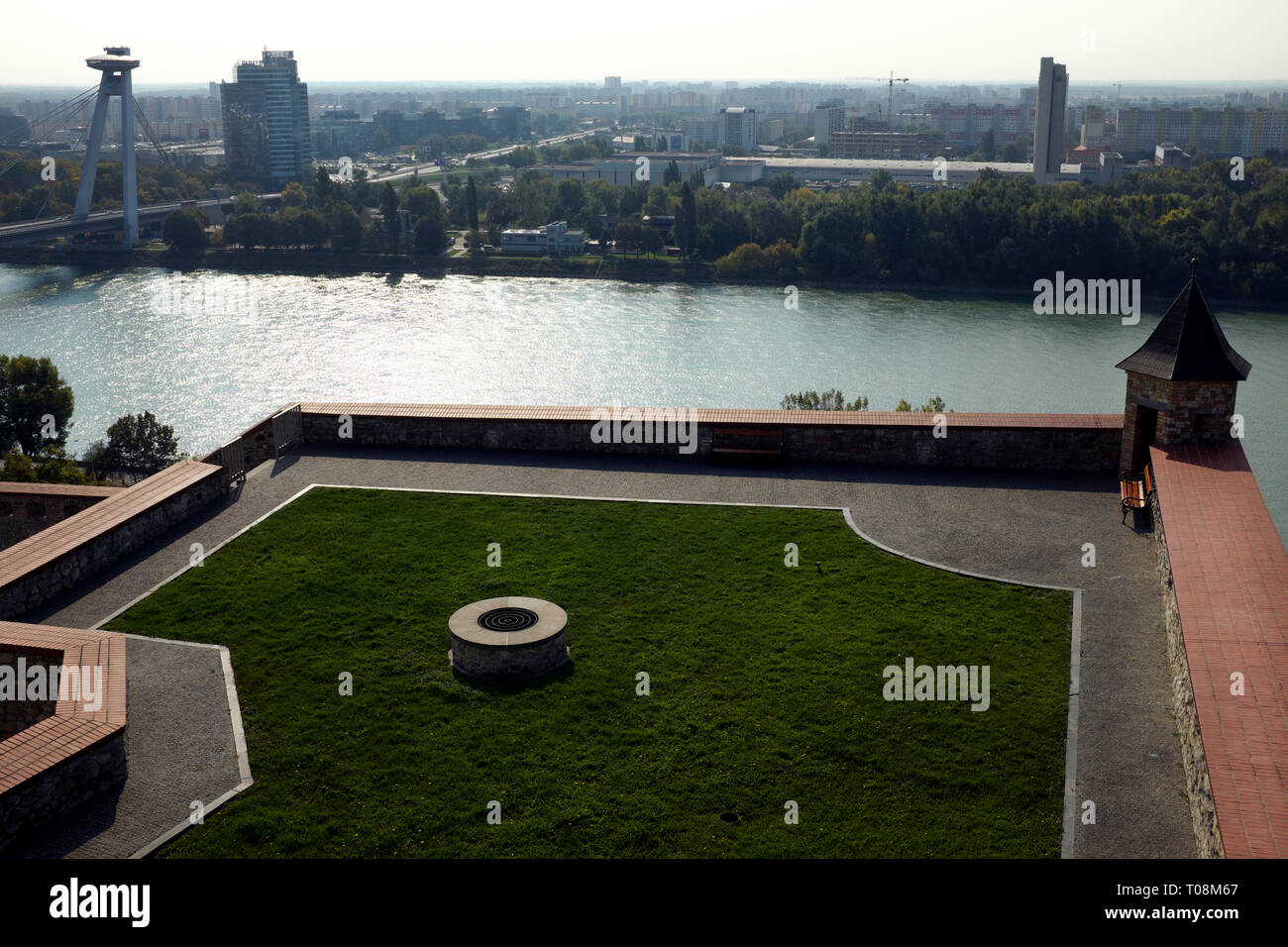 River Danube Seen From Bratislava Castle Bratislava Slovakia Stock
