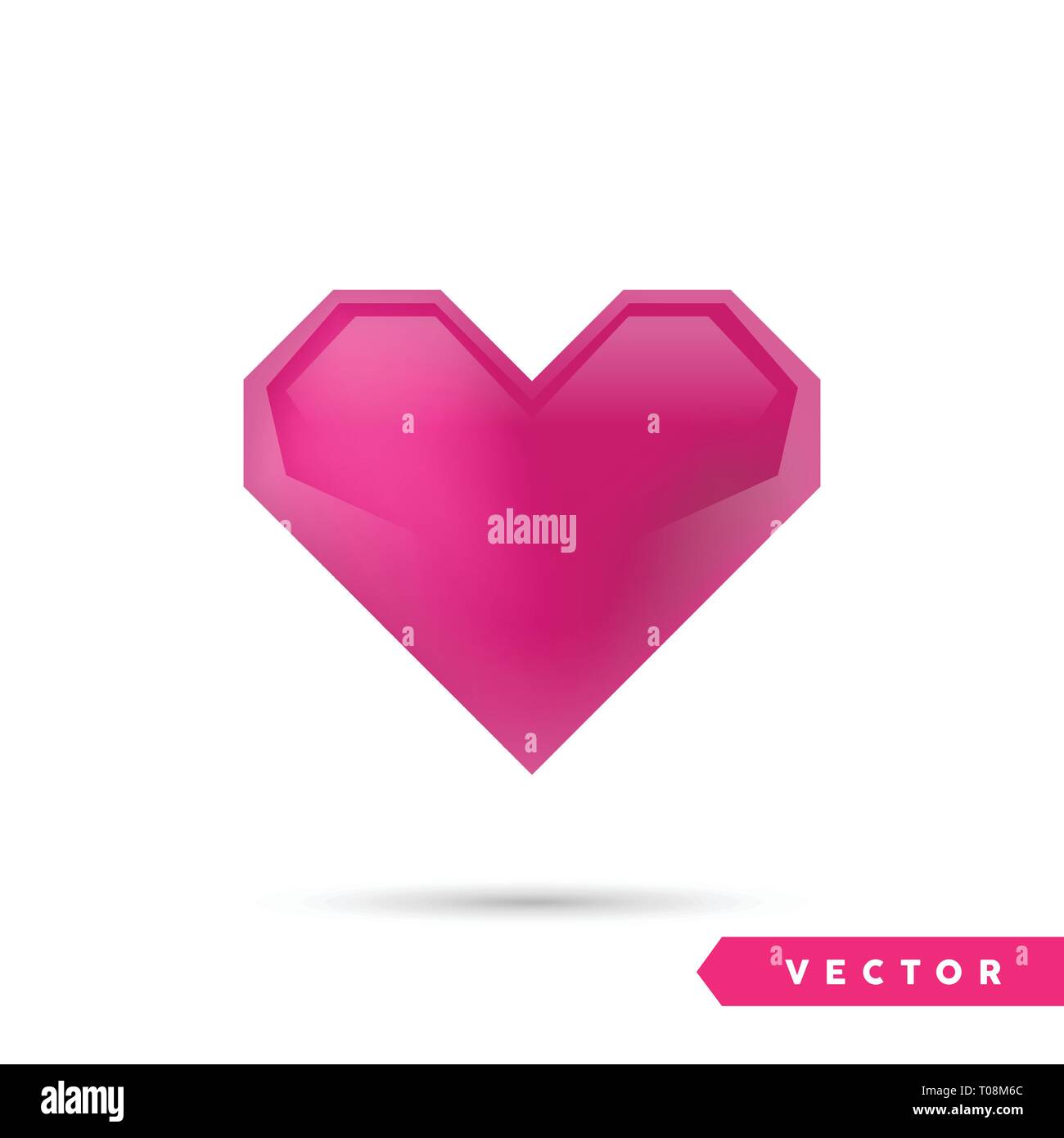 Realistic pink effect heart. Vector illustration. Realistic heart ...