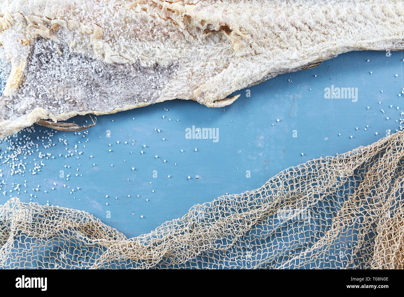 Cod fish - salted cod fish - portuguese recipes Stock Photo - Alamy