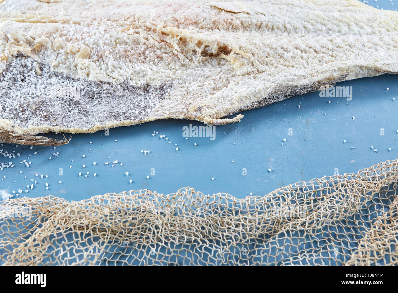 Cod fish - salted cod fish - portuguese recipes Stock Photo - Alamy