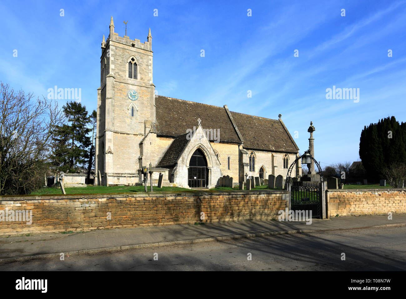 St Martins church, Barholm village, Lincolnshire, England, UK Stock ...