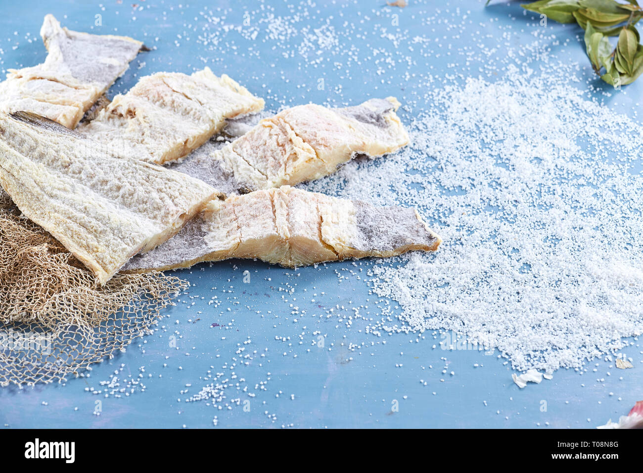 Cod fish - salted cod fish - portuguese recipes Stock Photo - Alamy