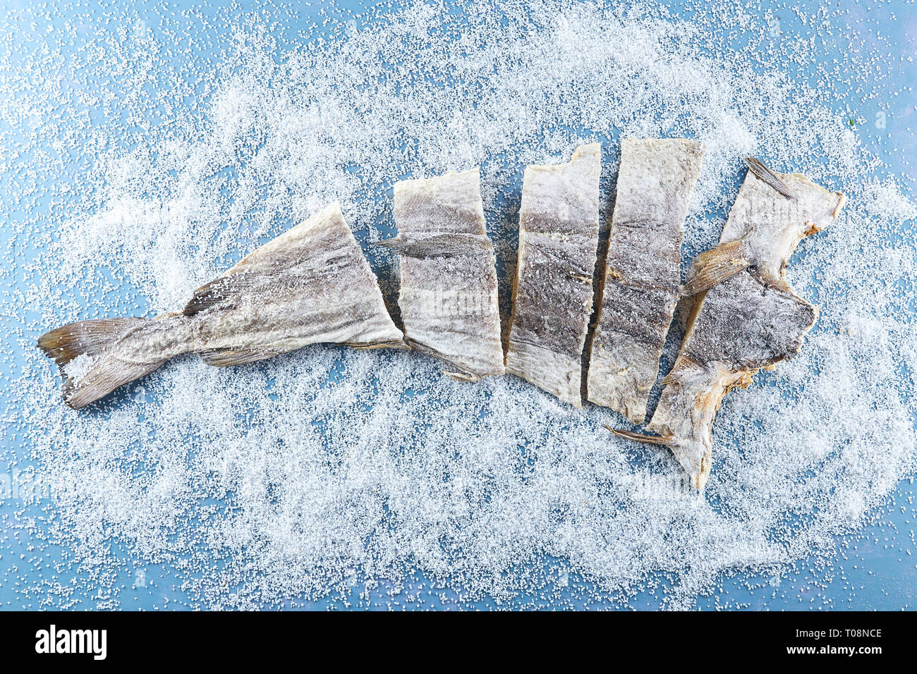 Cod fish - salted cod fish - portuguese recipes Stock Photo - Alamy