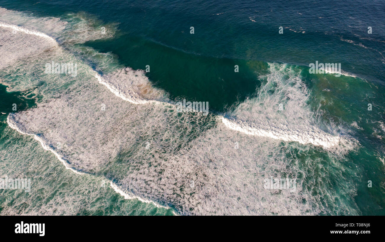 Beautiful aerial view of the coast with natural textures and colors ...