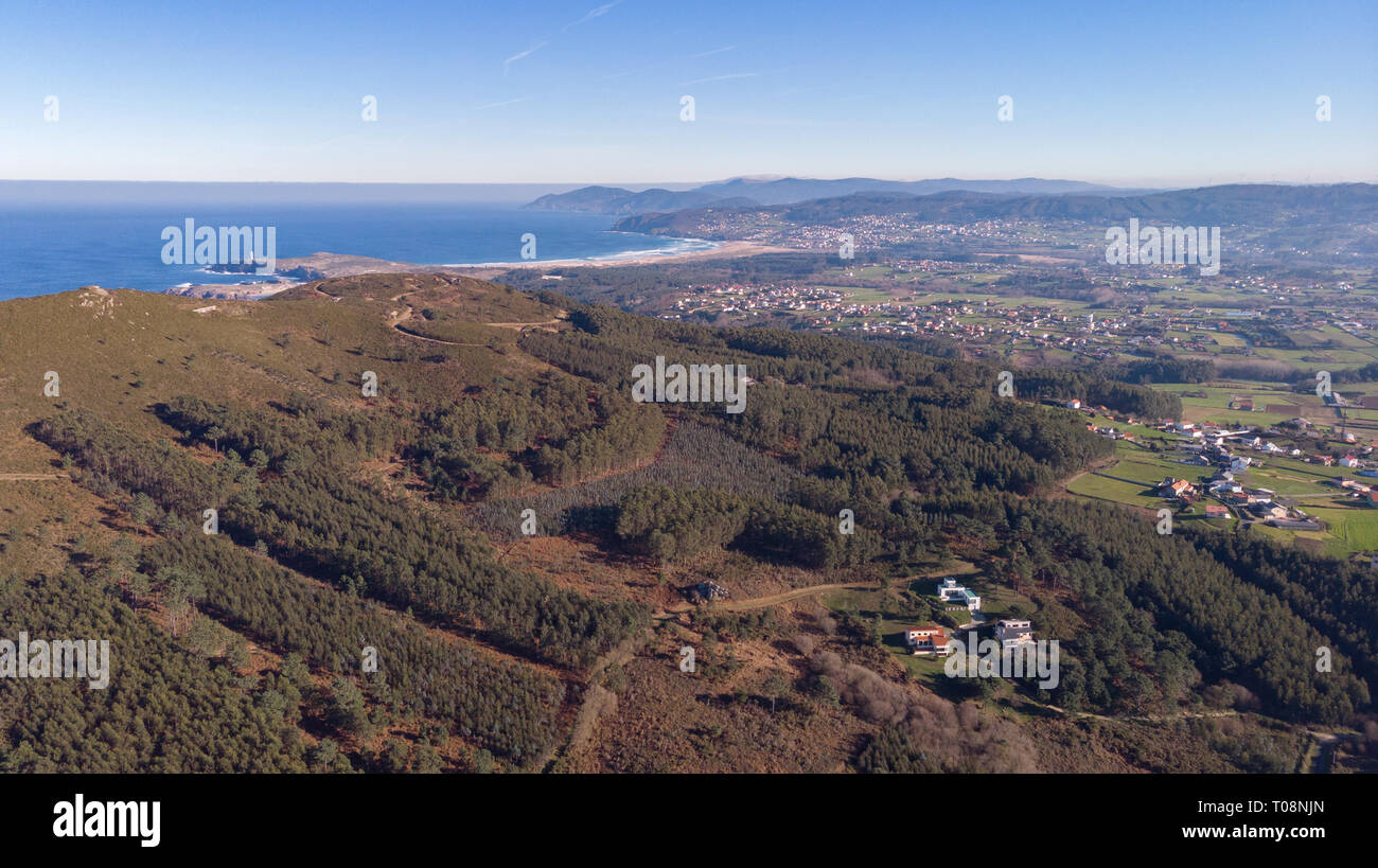 Aerial view of a little village in Galicia at northwest of Spain Stock ...