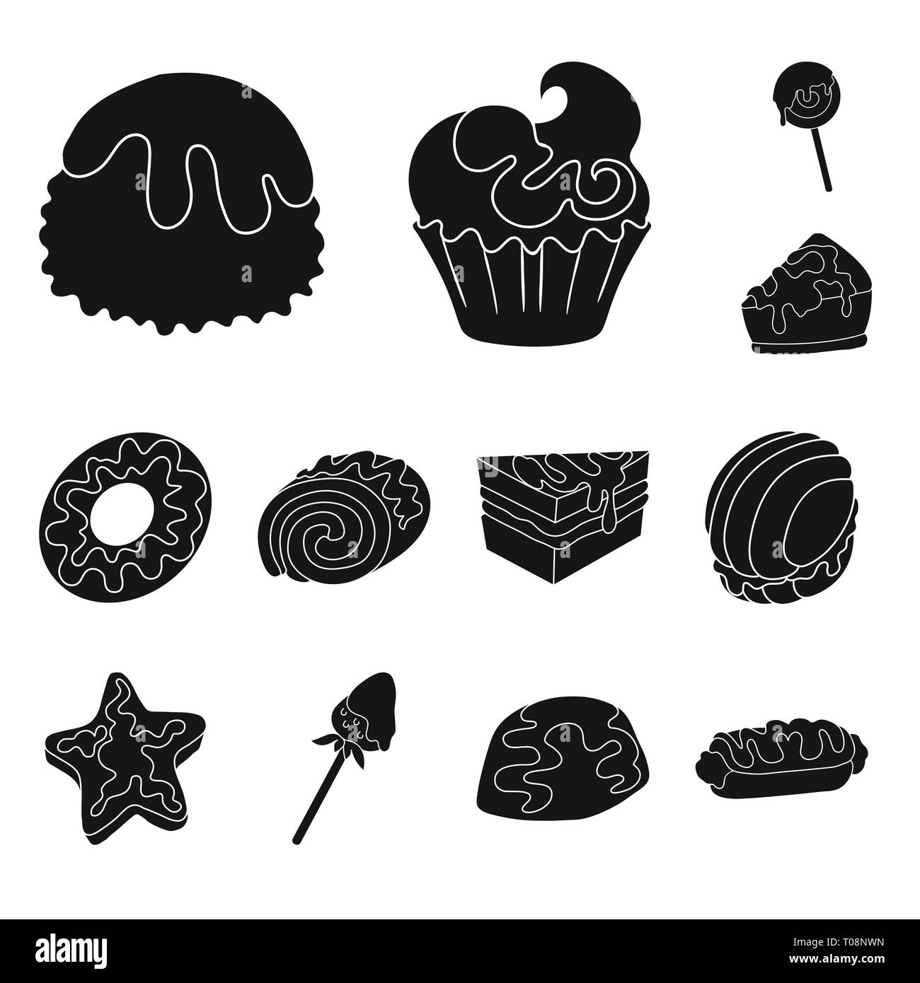 Vector design of sweetness and product sign. Collection of sweetness ...
