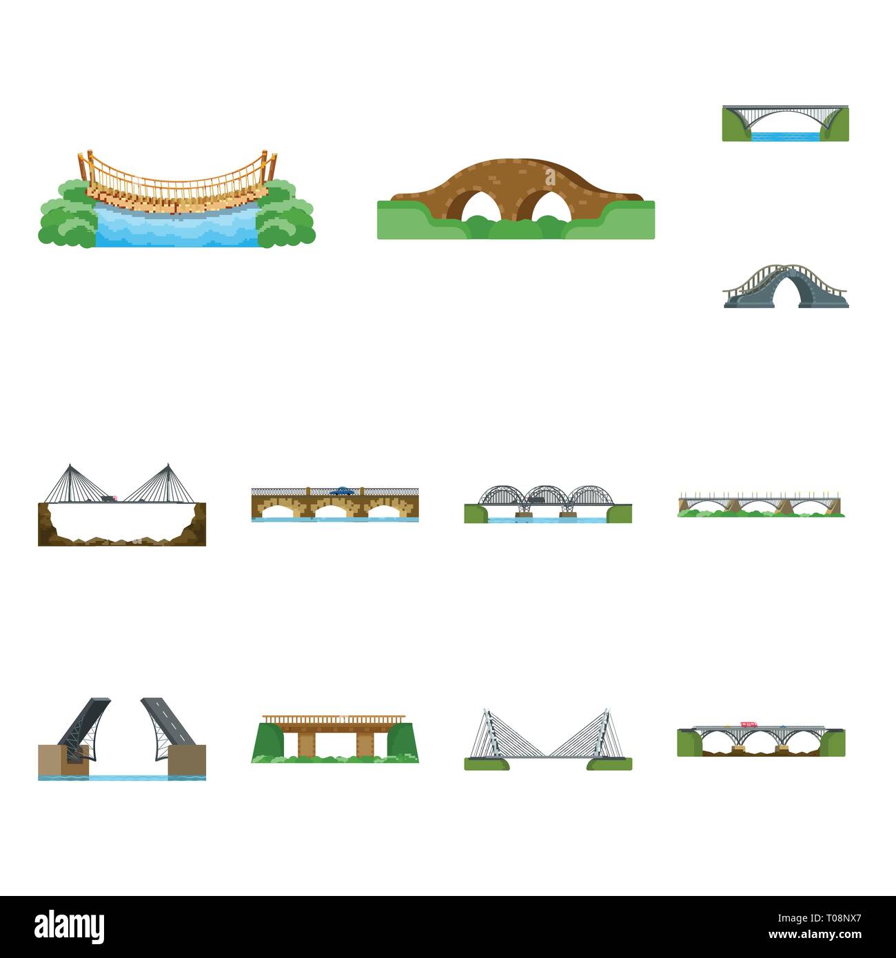 Isolated object of bridgework and bridge logo. Set of bridgework and ...