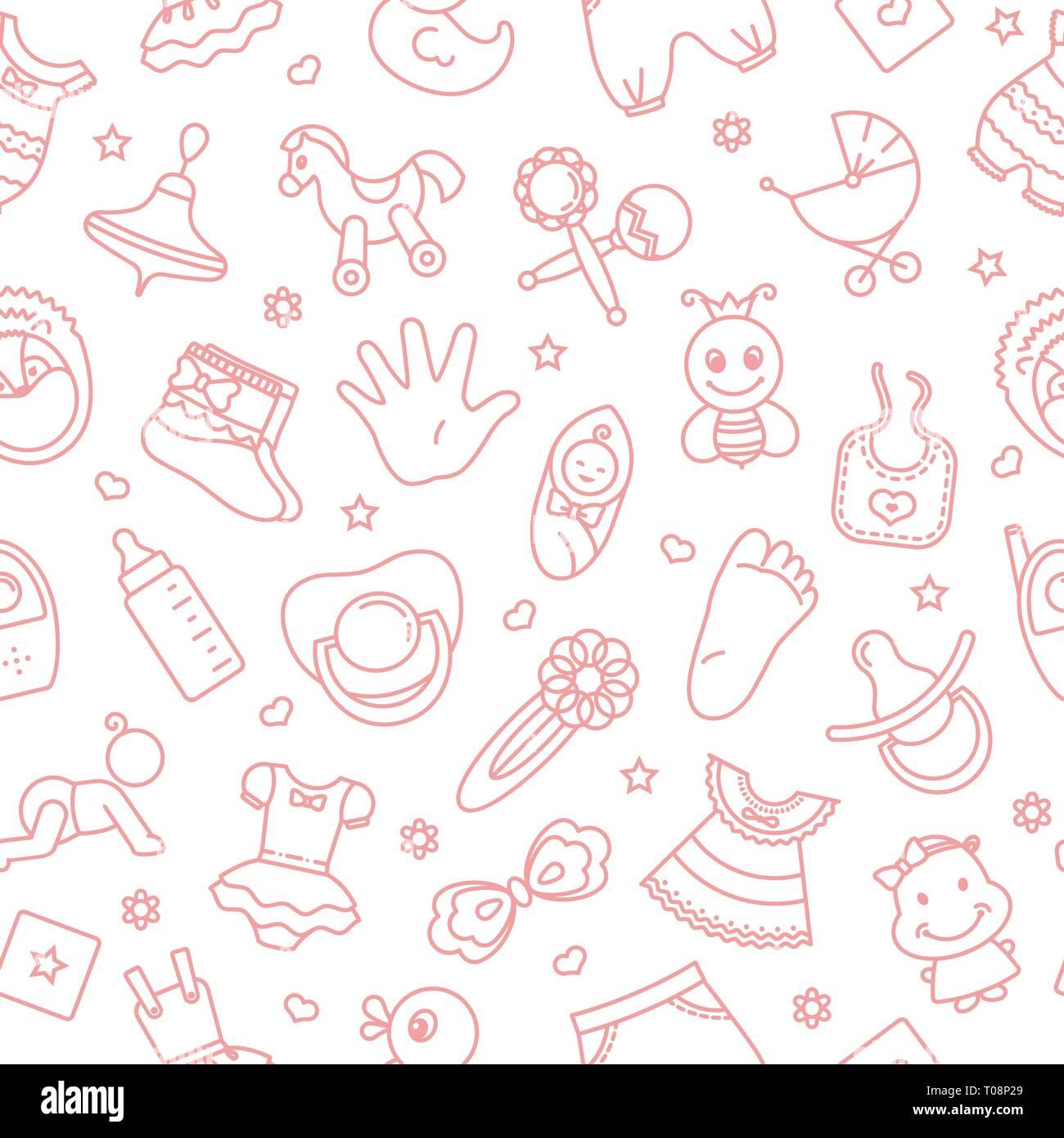 Colorful of seamless pattern of children toys and various children ...