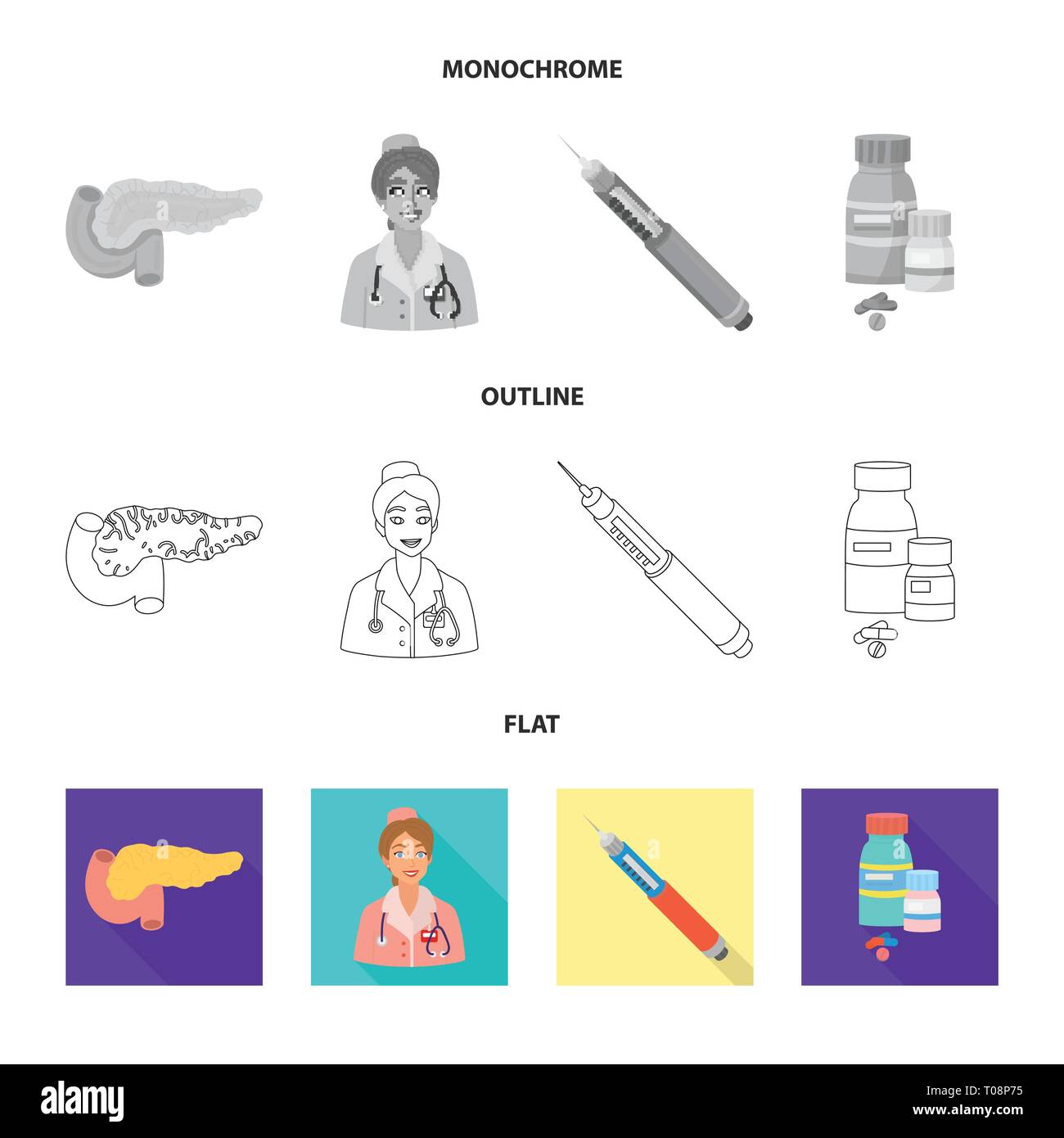 pancreas,nurse,insulin,bottle,organ,doctor,injection,pill,anatomy ...