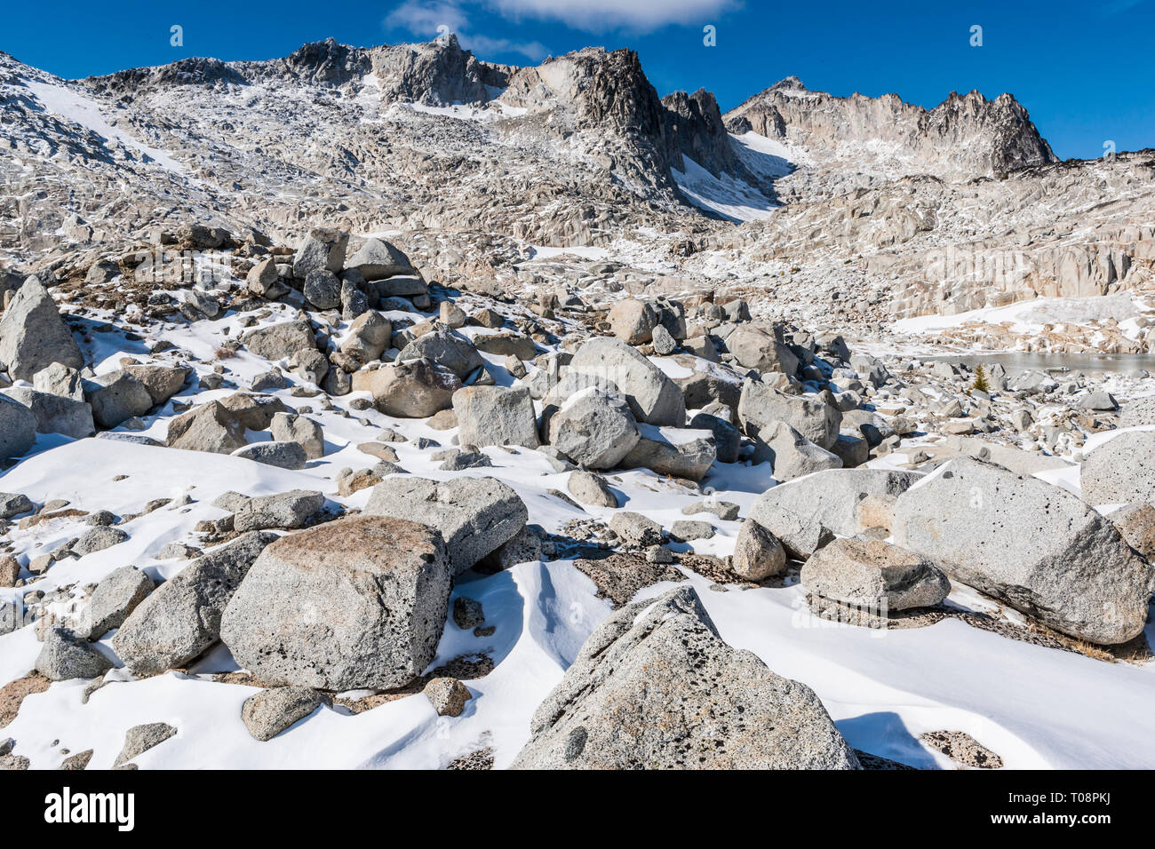 The upper Enchantment Lakes Wilderness showing Witches Tower and ...