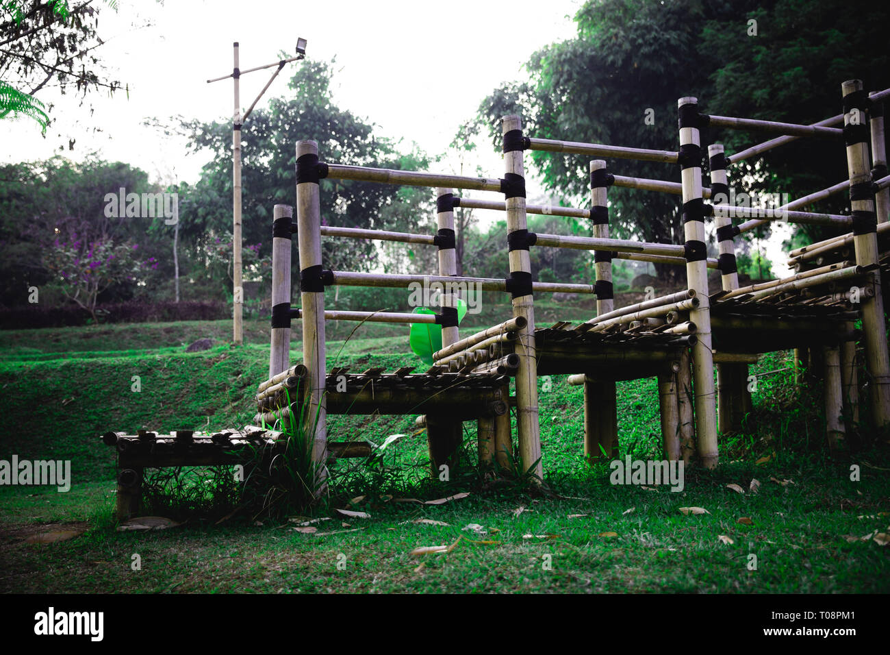 Bamboo Stairs in Bandung Indonesia Stock Photo - Alamy