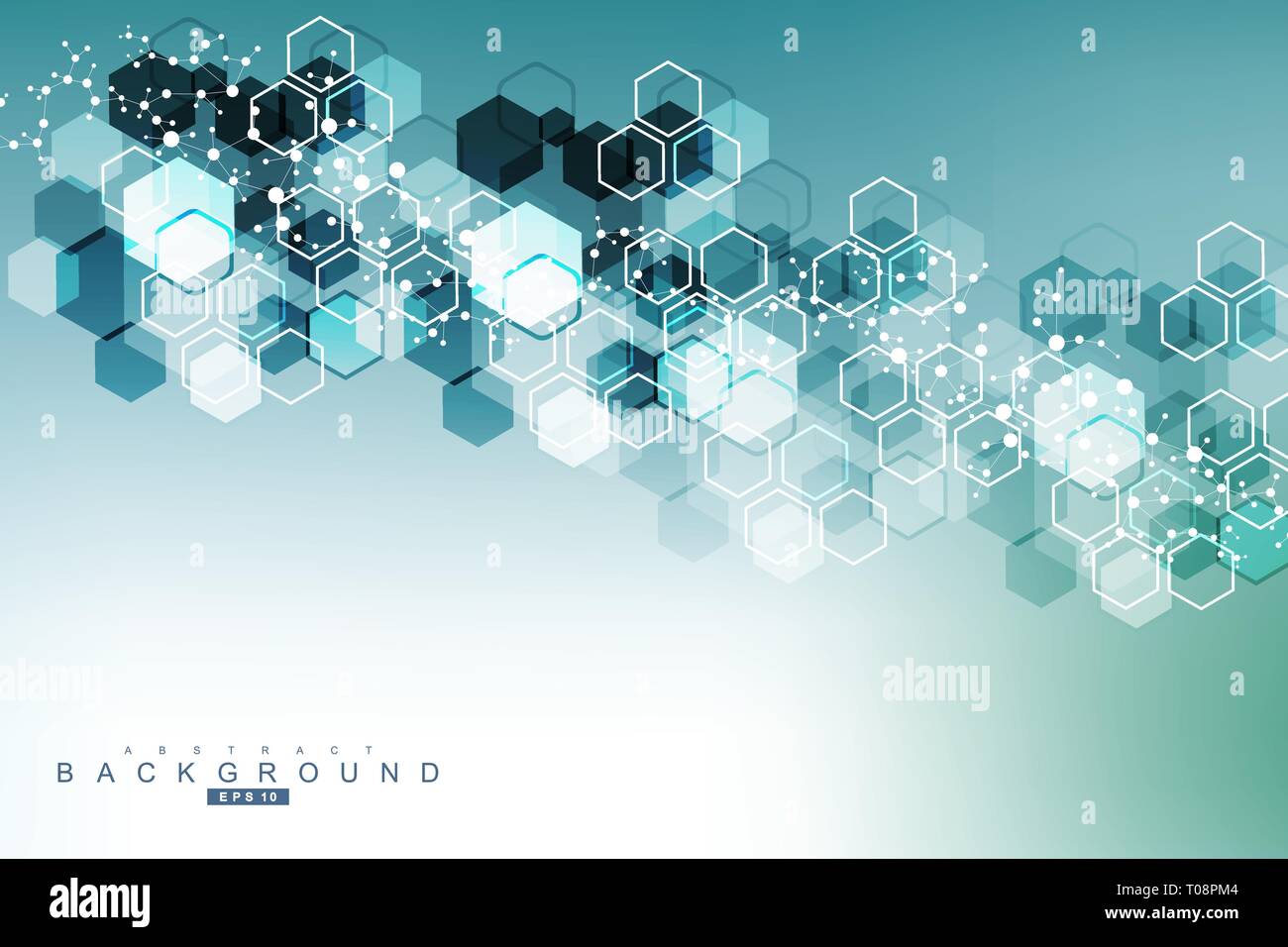 Hexagonal abstract background. Big Data Visualization. Global network connection. Medical ...