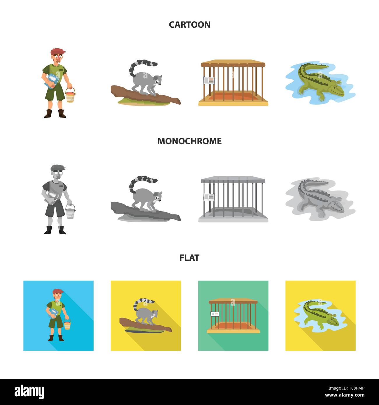 zookeeper,lemur,cell,crocodile,man,monkey,empty,alligator,worker,Africa ...