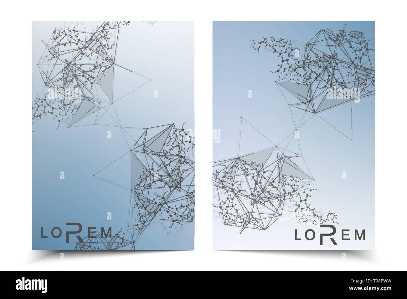 Scientific brochure design template. Vector flyer layout, Molecular ...