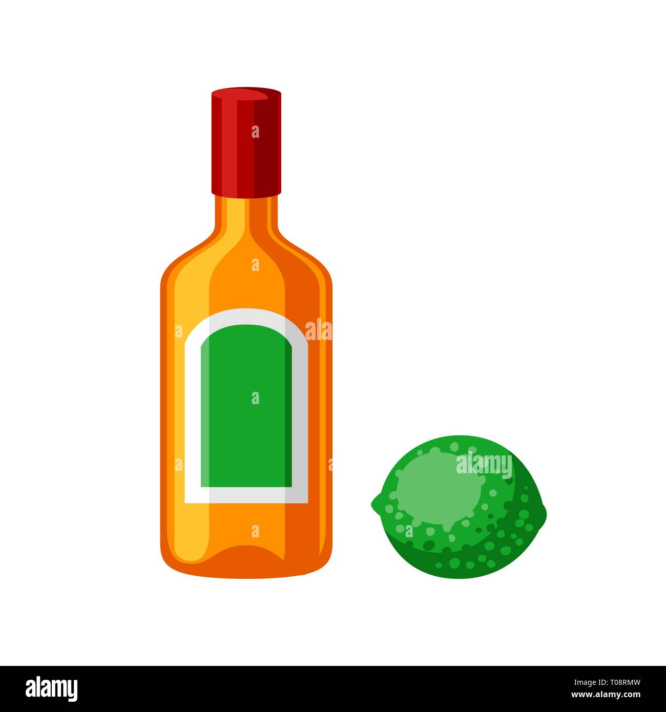 Tequila bottle icon Cut Out Stock Images & Pictures - Alamy